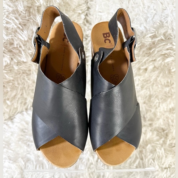 BC Footwear | Shoes | Bc Footwear Cougar Platform Wedge Sandals Black ...